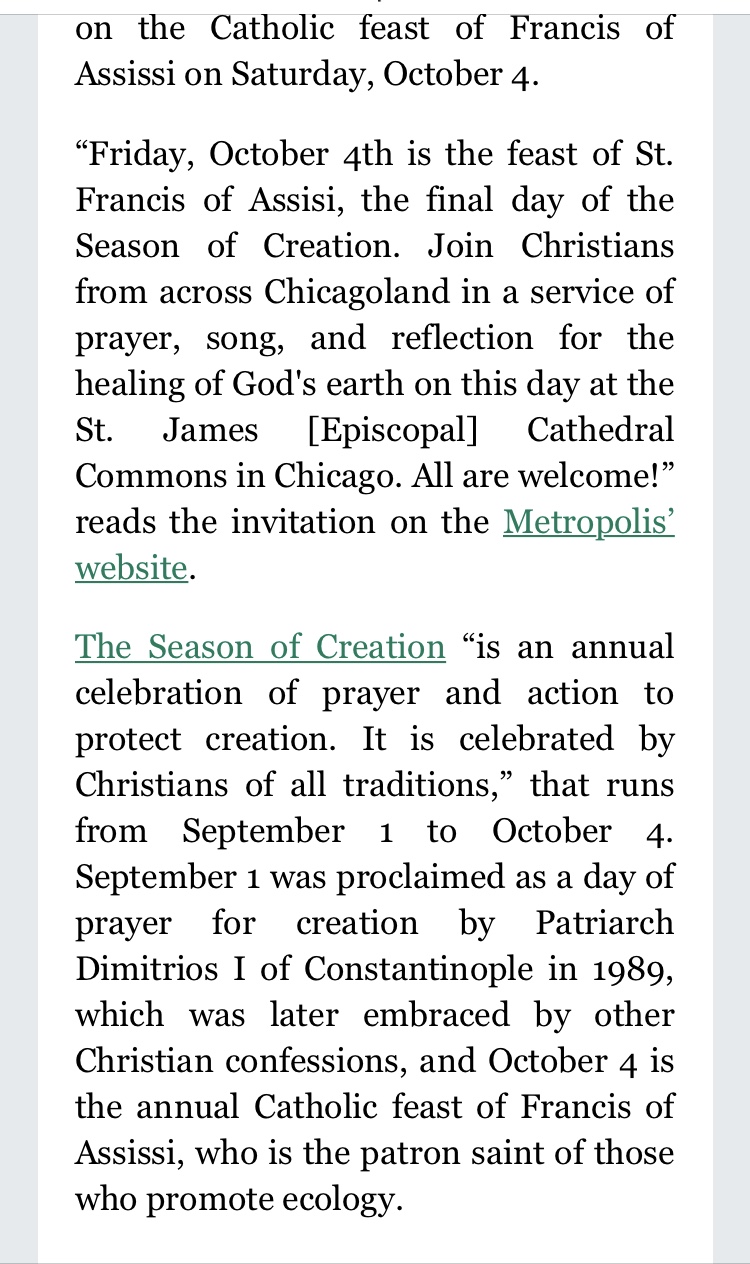 Greek “Orthodox” Metropolis of Chicago Celebrating Francis of Assisi ...